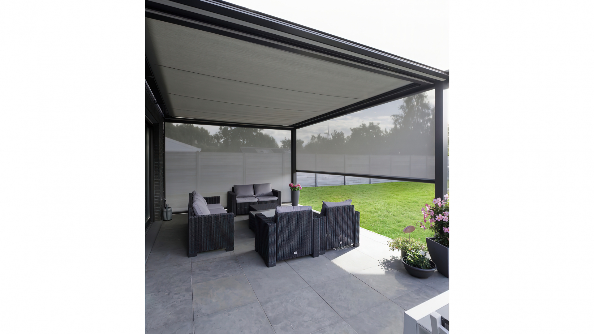 WinCube: strakke terrasoverkapping met doek | Fentris